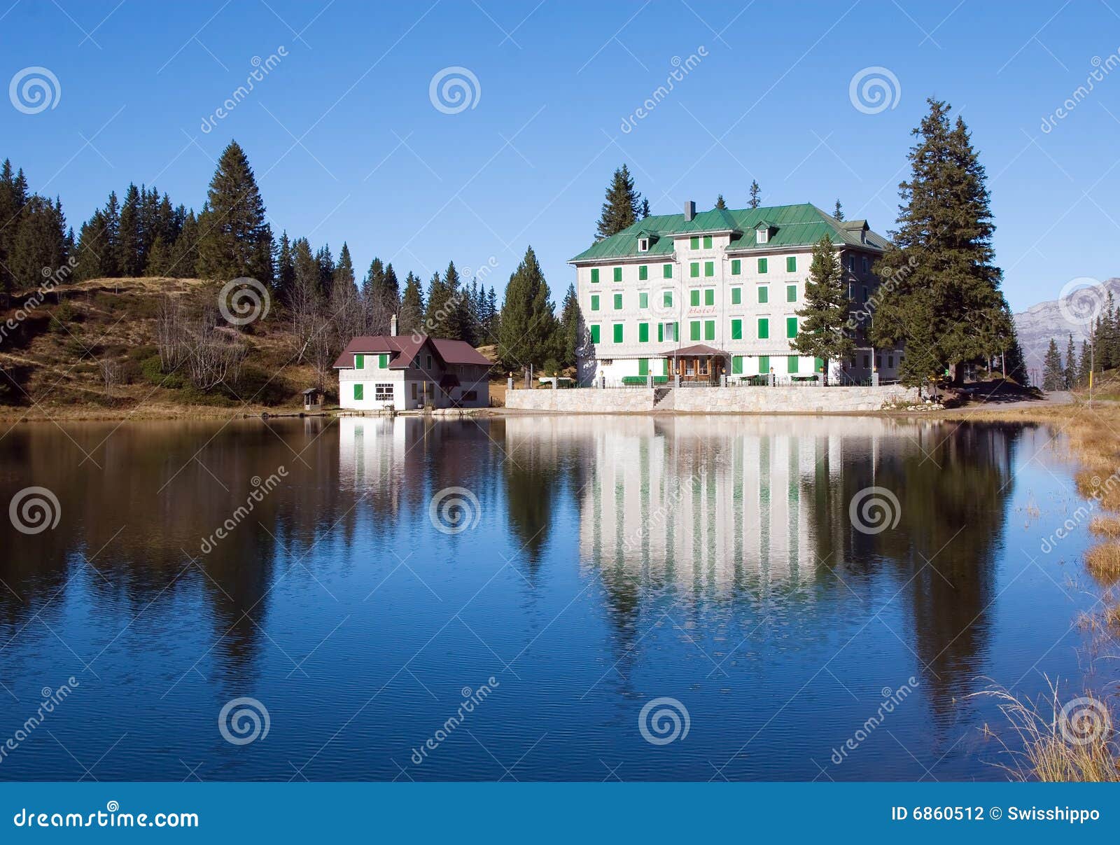 Small hotel in alps stock photo. Image of national, blue - 6860512