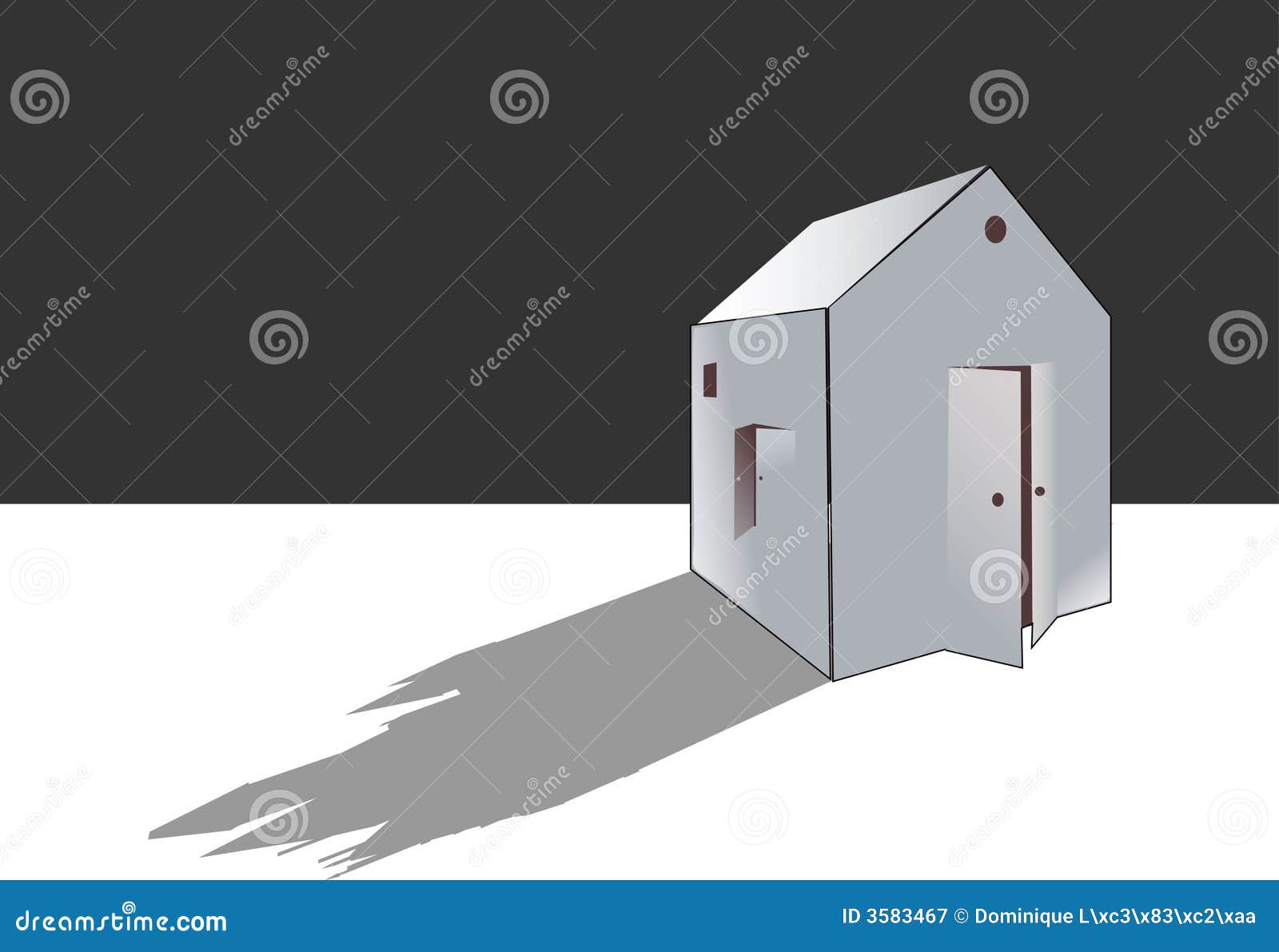 Small house castle shadow stock vector. Illustration of hope - 3583467