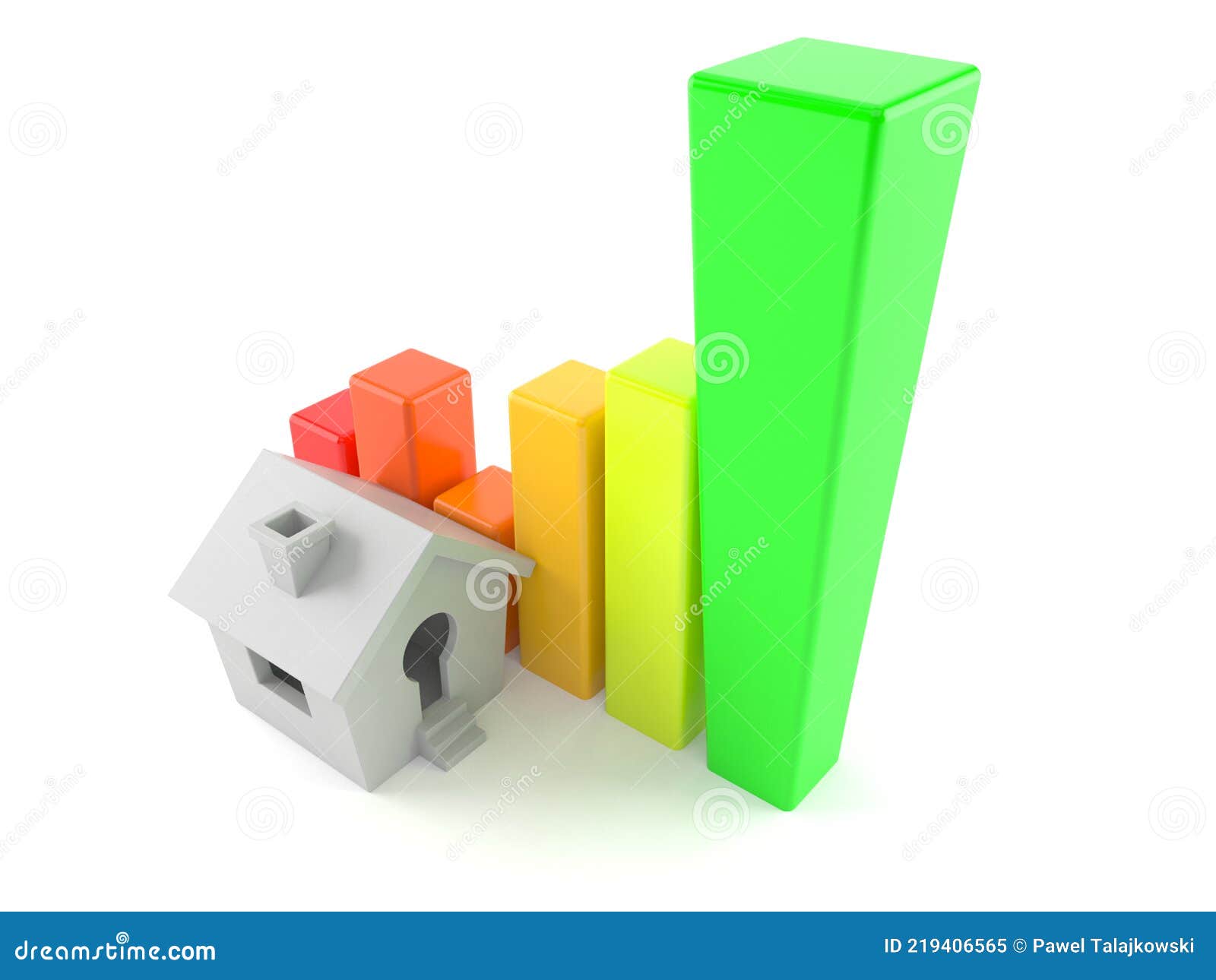 Small house with chart stock illustration. Illustration of multicolor ...
