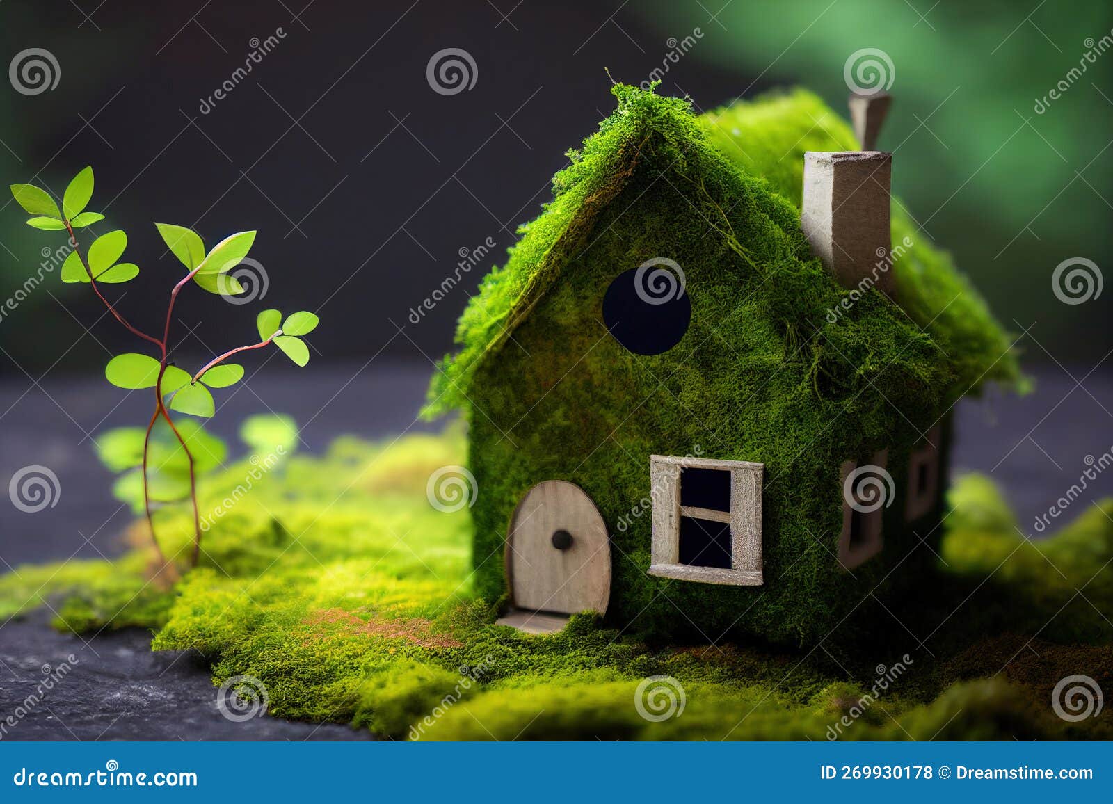 A Small House Covered with Grass and Moss. the Concept of Ecology ...