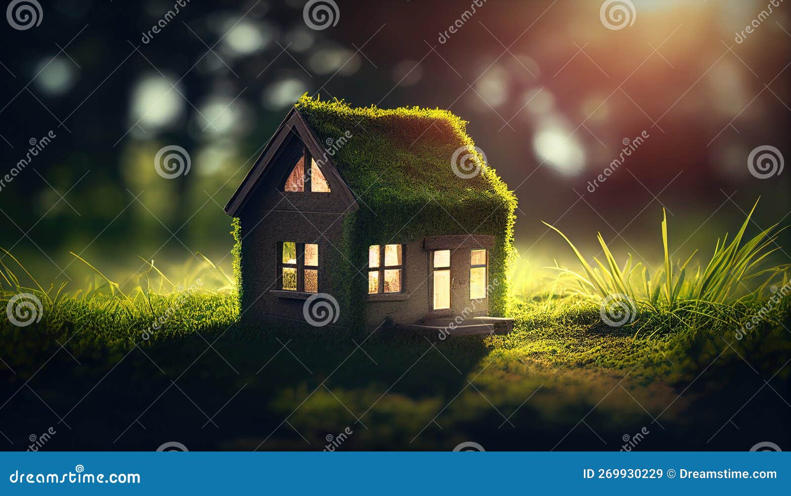A Small House Covered with Grass and Moss. the Concept of Ecology ...