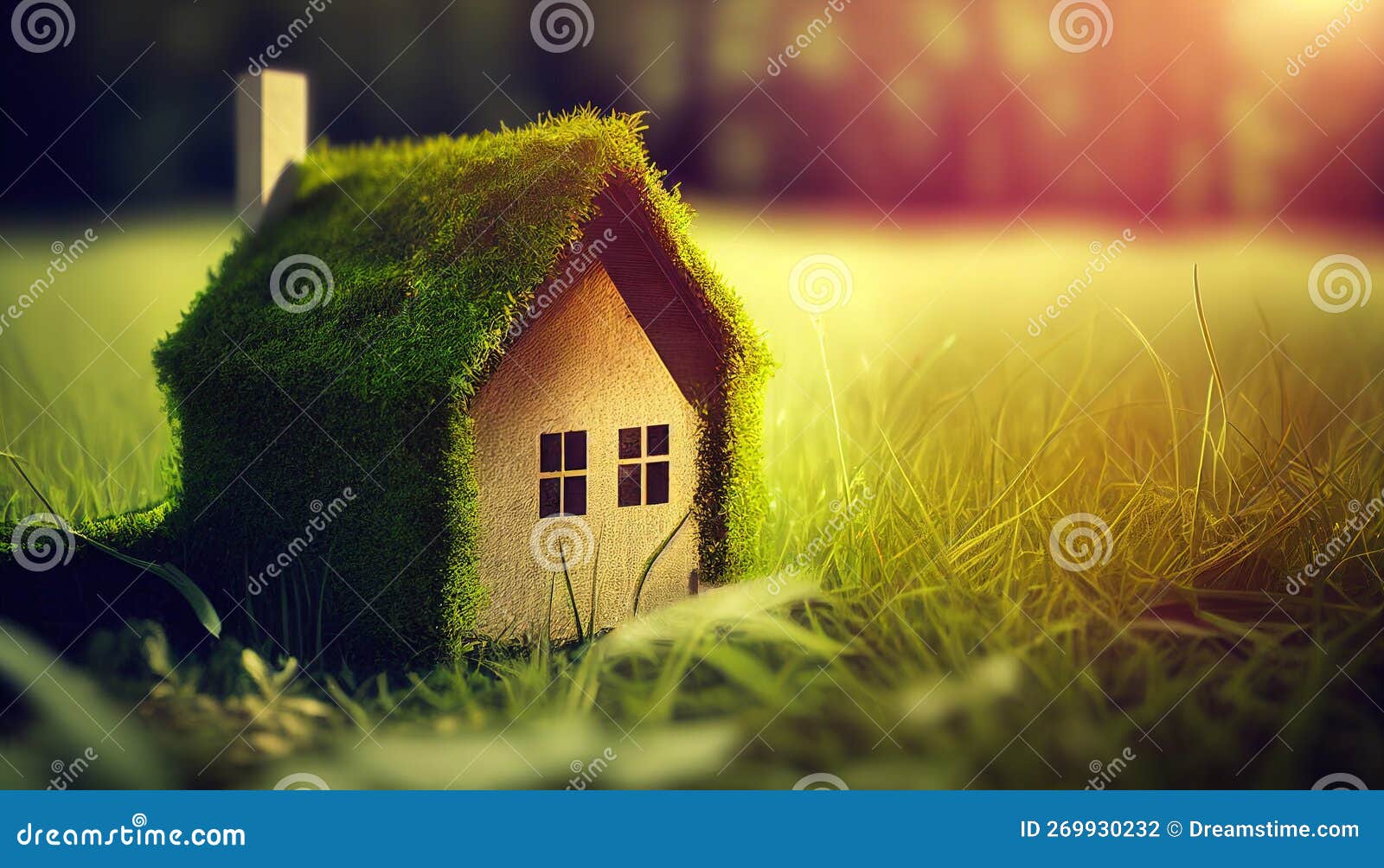 A Small House Covered with Grass and Moss. the Concept of Ecology ...