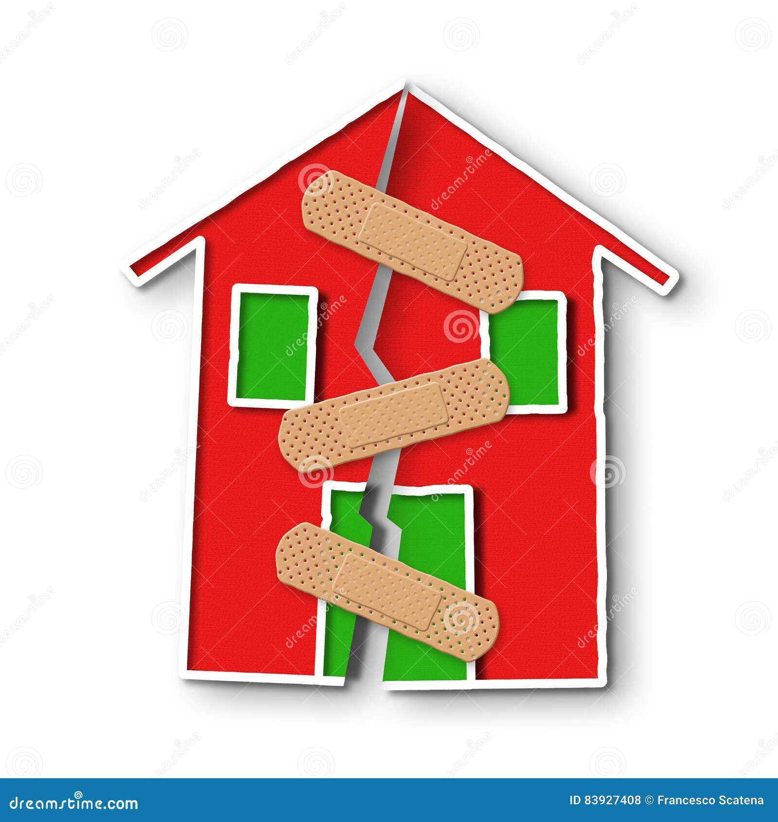 Small House With A Deep Crack In The Wall - Concept Of Restructuring ...