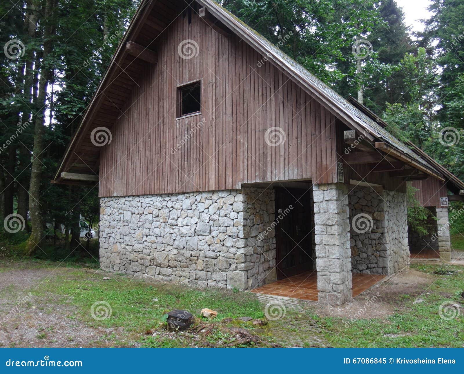 Small house in the forest stock image. Image of shack - 67086845