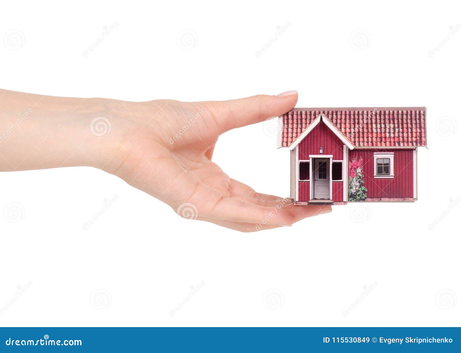 Small house in hand stock image. Image of house, estate - 115530849