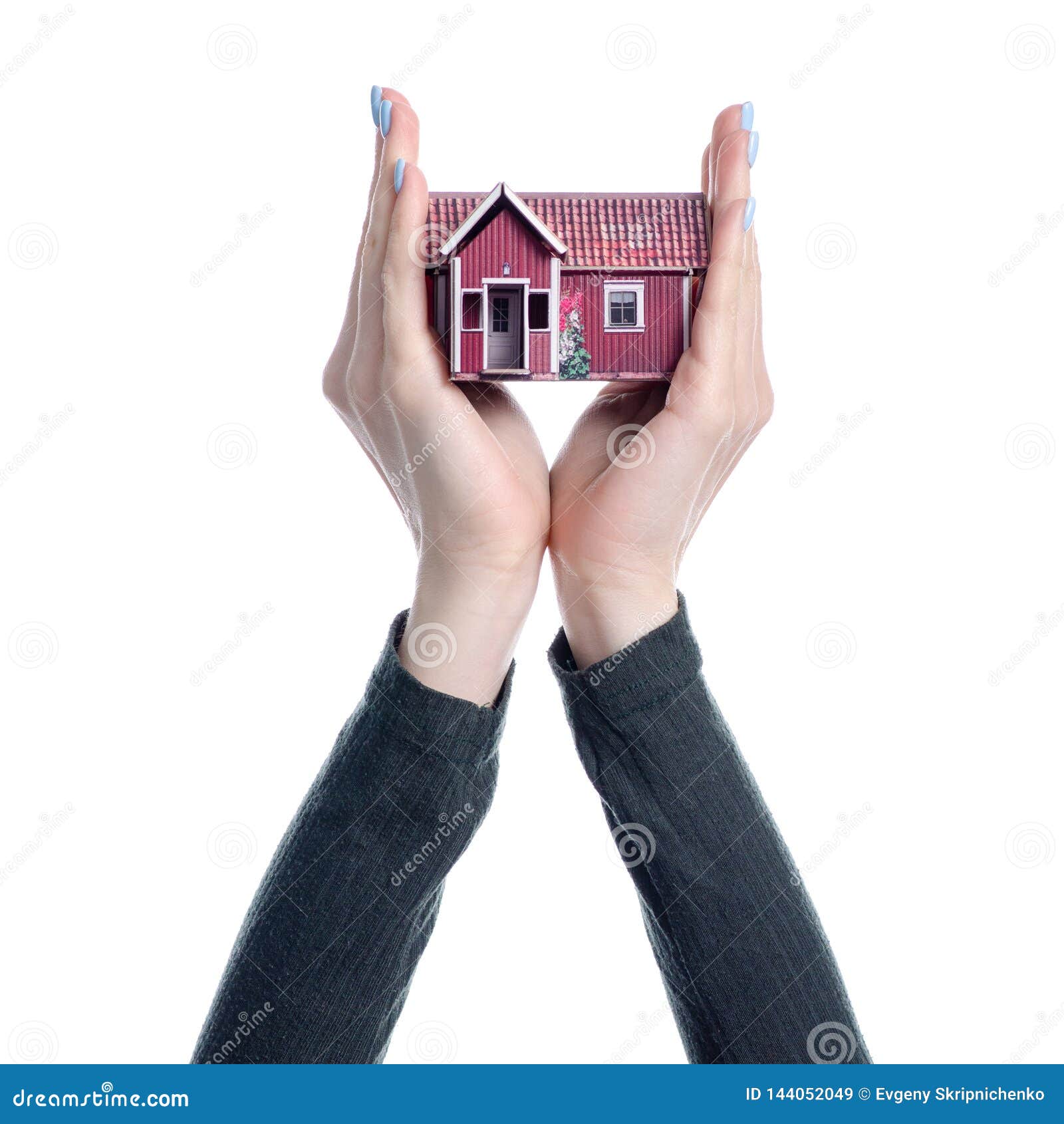 Small house in hand stock image. Image of model, architect - 144052049