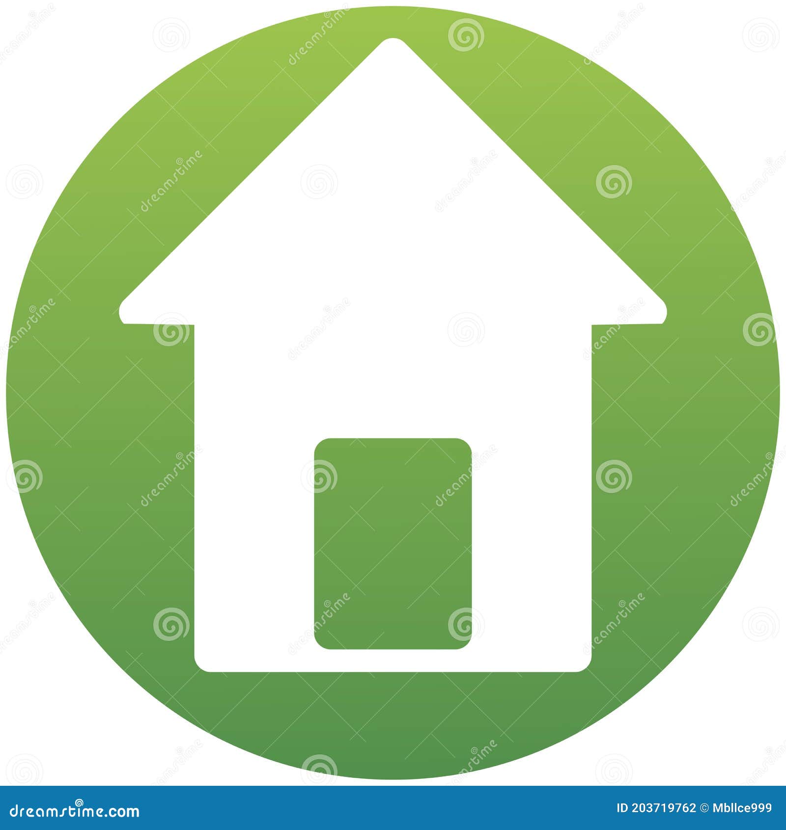 Small House. Icon Vector. Simple Flat Symbol in Green Circle. Icon of a ...