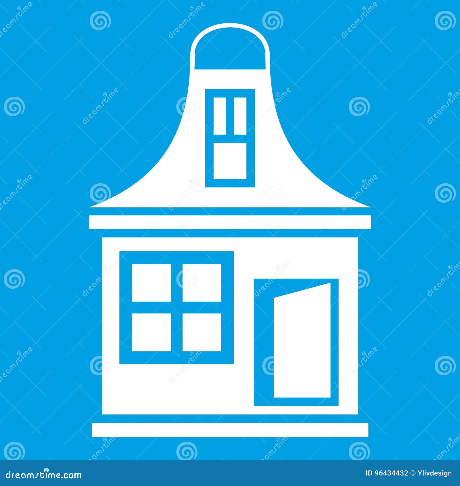 Small house icon white stock vector. Illustration of mortgage - 96434432