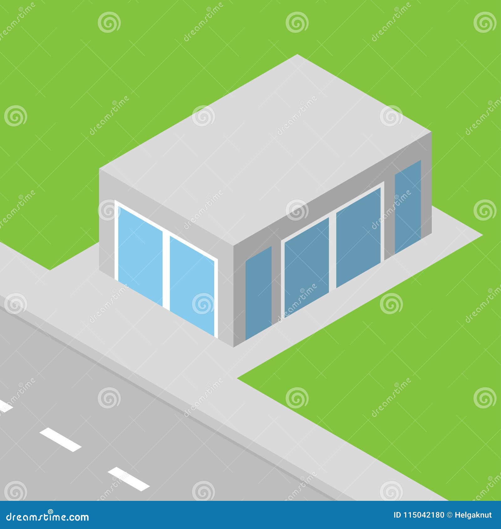 Small House Isometric View, Suburban Estate Stock Vector - Illustration ...