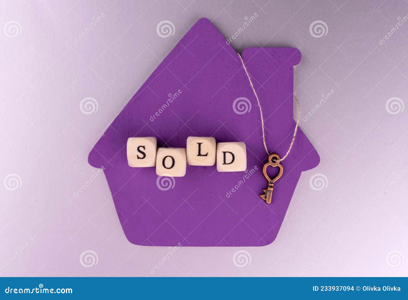 Small House with a Key and the Inscription SOLD. Stock Photo - Image of ...