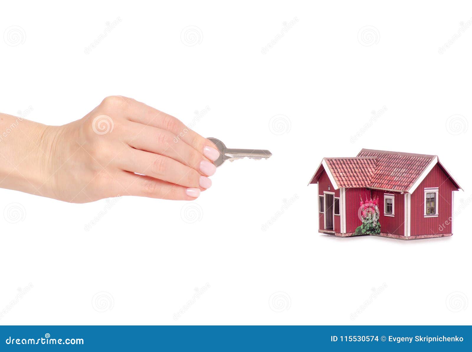 Small House with Keys in Hand Stock Photo - Image of build, business ...