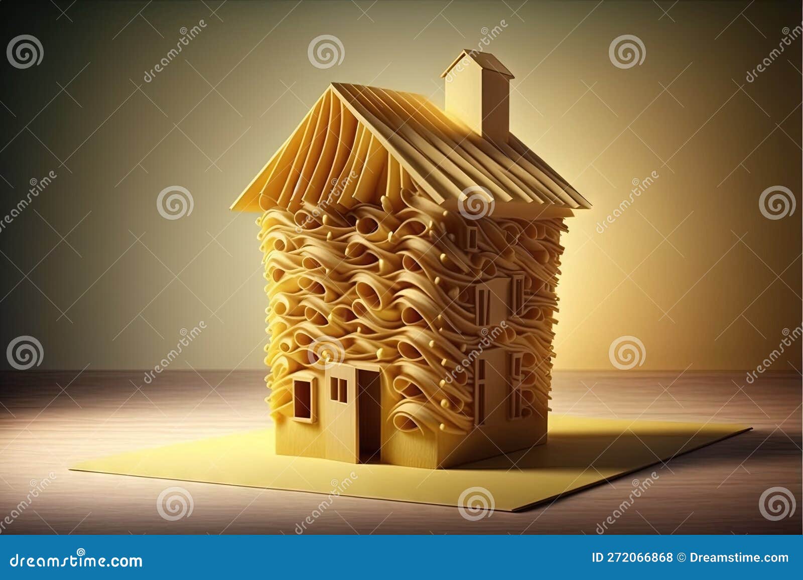 Small House Made Out of Pasta Illustration Generative Ai Stock ...