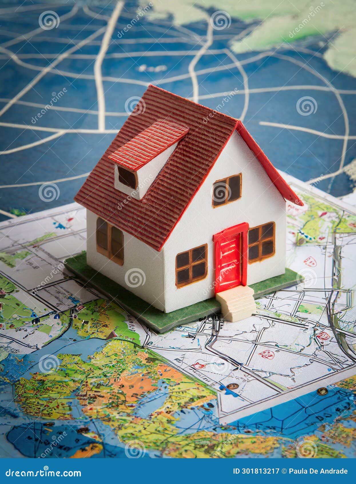 Small house on the map stock illustration. Illustration of neighborhood ...
