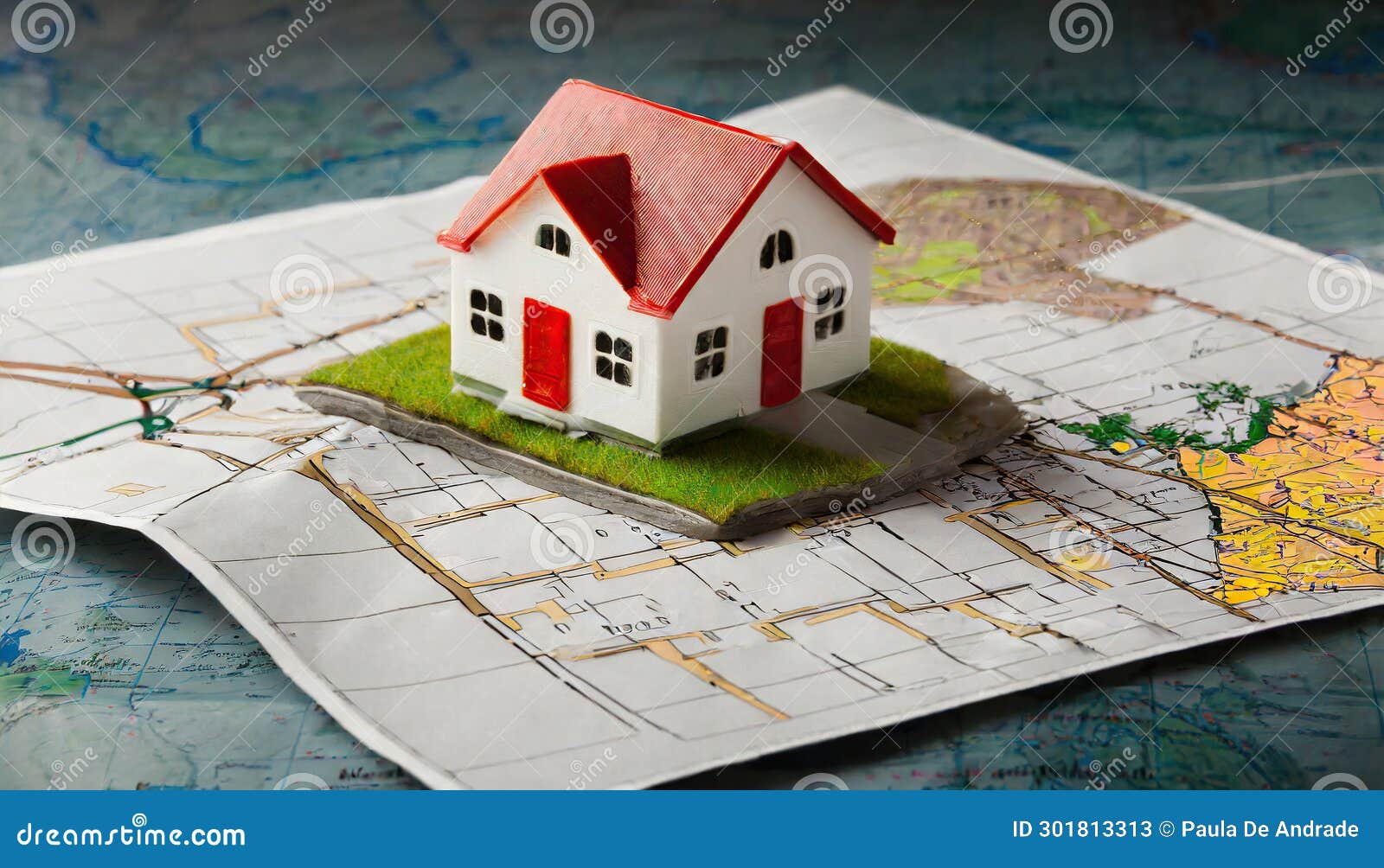 Small House On The Map Royalty-Free Stock Photography | CartoonDealer ...