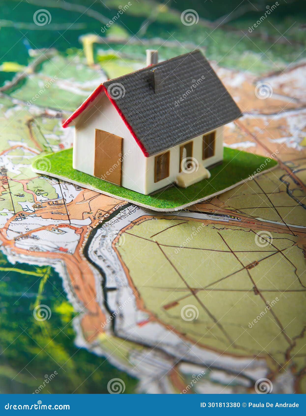 Small house on the map stock illustration. Illustration of housing ...