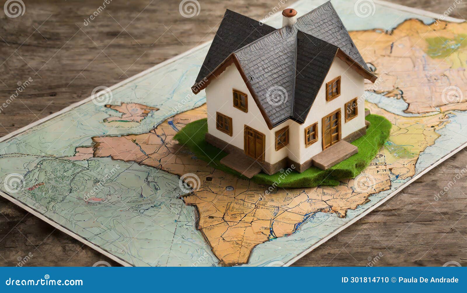 Small house on the map stock illustration. Illustration of housing ...