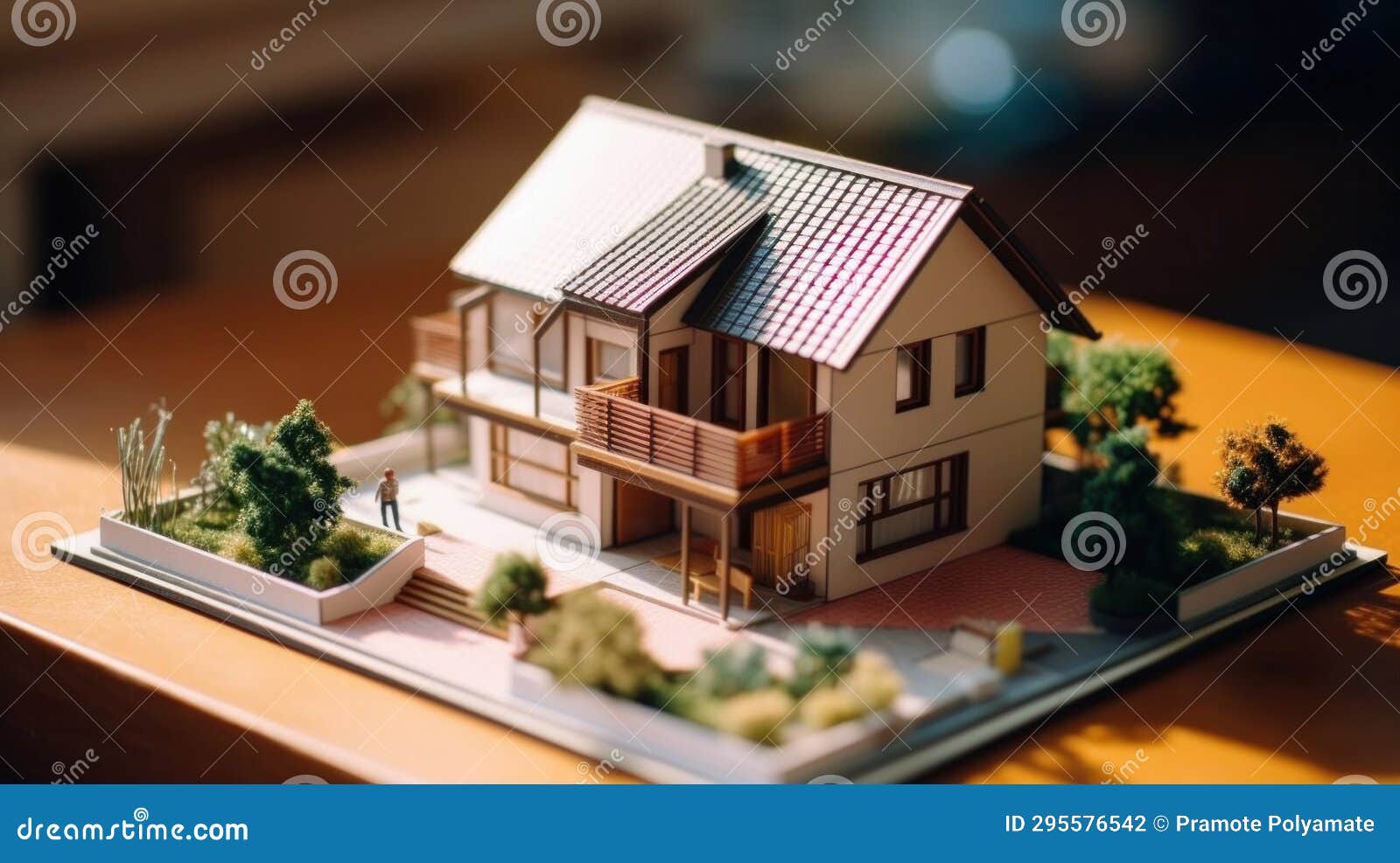 A Small House Model on Architecture Floorplan. Real Estate Business ...