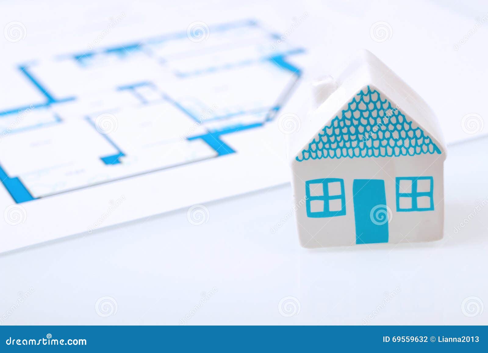 The Small House. the Plan of a Flat Behind Stock Photo - Image of flat ...