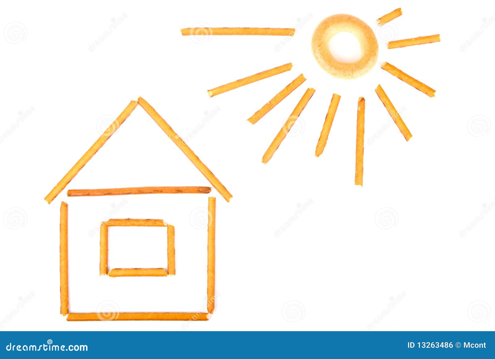 Small house and the sun stock photo. Image of sweet, dough - 13263486