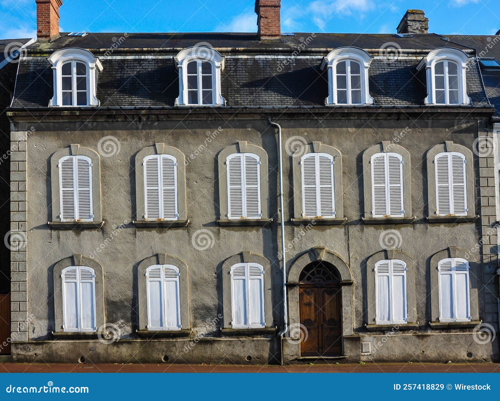 Small House with Windows in Normandy, France Stock Image - Image of ...