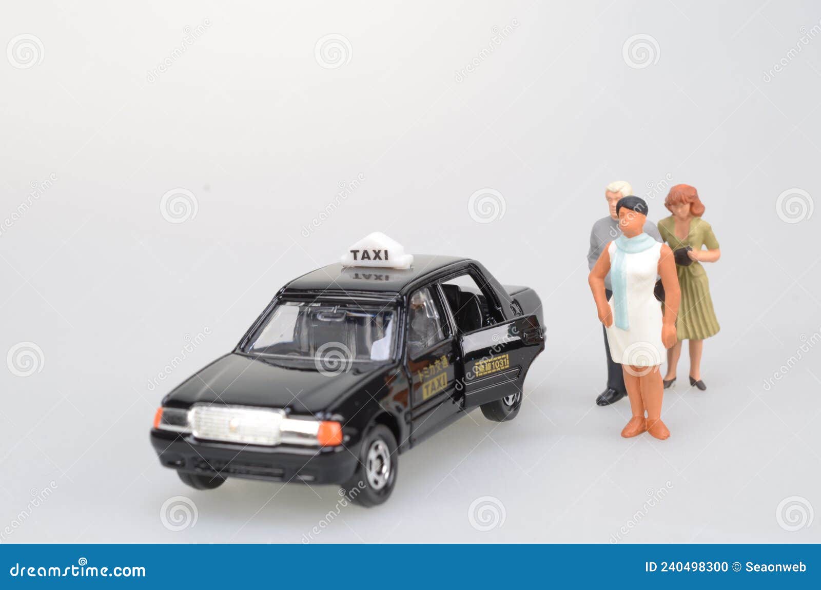 Small Human Figure and a Taxi Stock Photo - Image of travel, hong ...