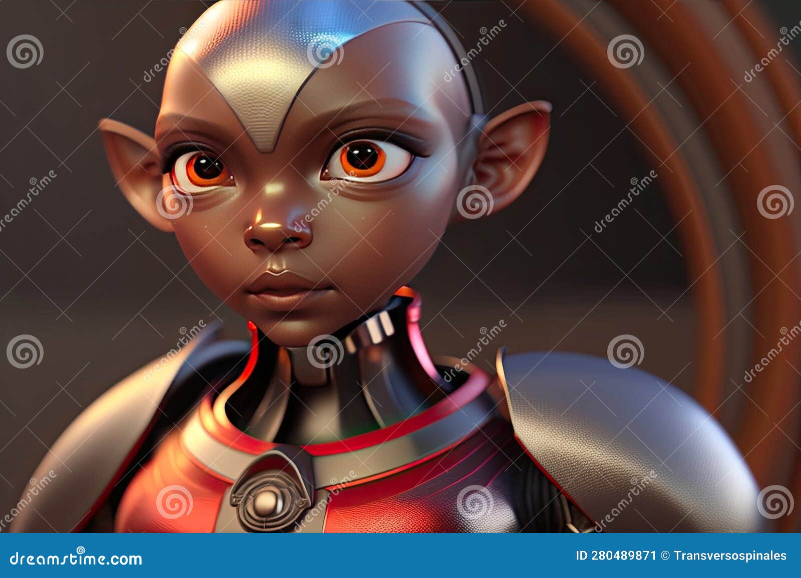 Small Humanoid with Grey Skin Generative AI Stock Illustration ...