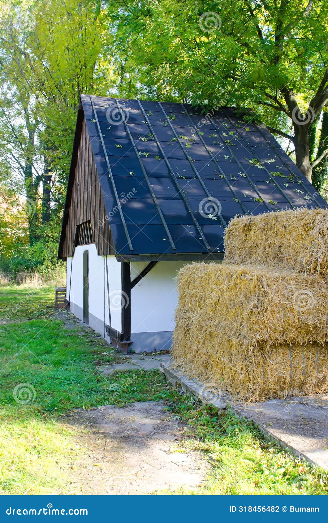 Small Hut, Small Barn for Storing Straw Stock Photo - Image of quiet ...