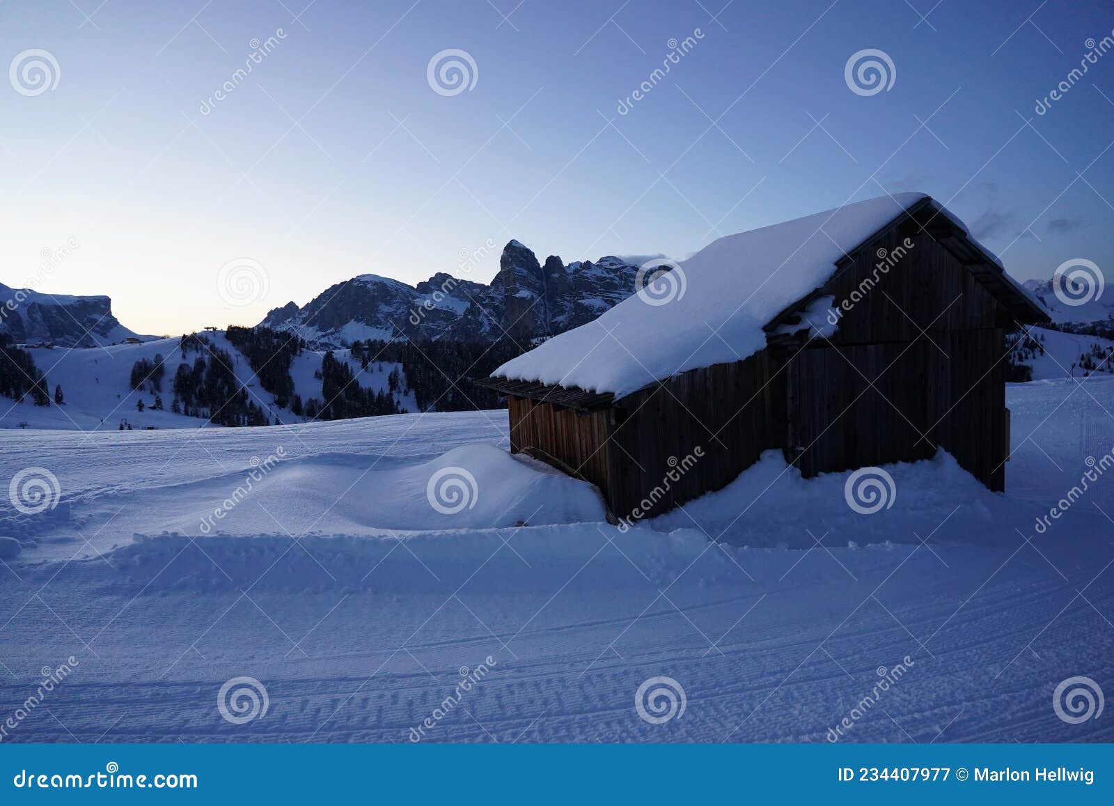 Small Hut in the Dolomites in Winter Stock Image - Image of beautiful ...