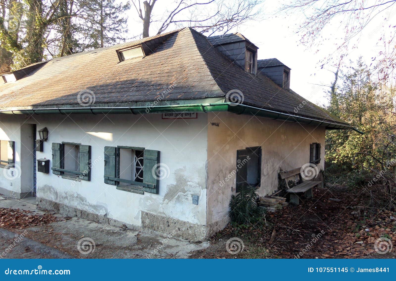 Small Hut in Forest. Autumn. Stock Image - Image of house, forest ...