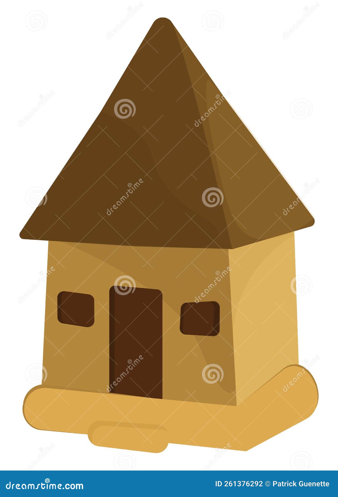 Small hut, icon stock vector. Illustration of childhood - 261376292