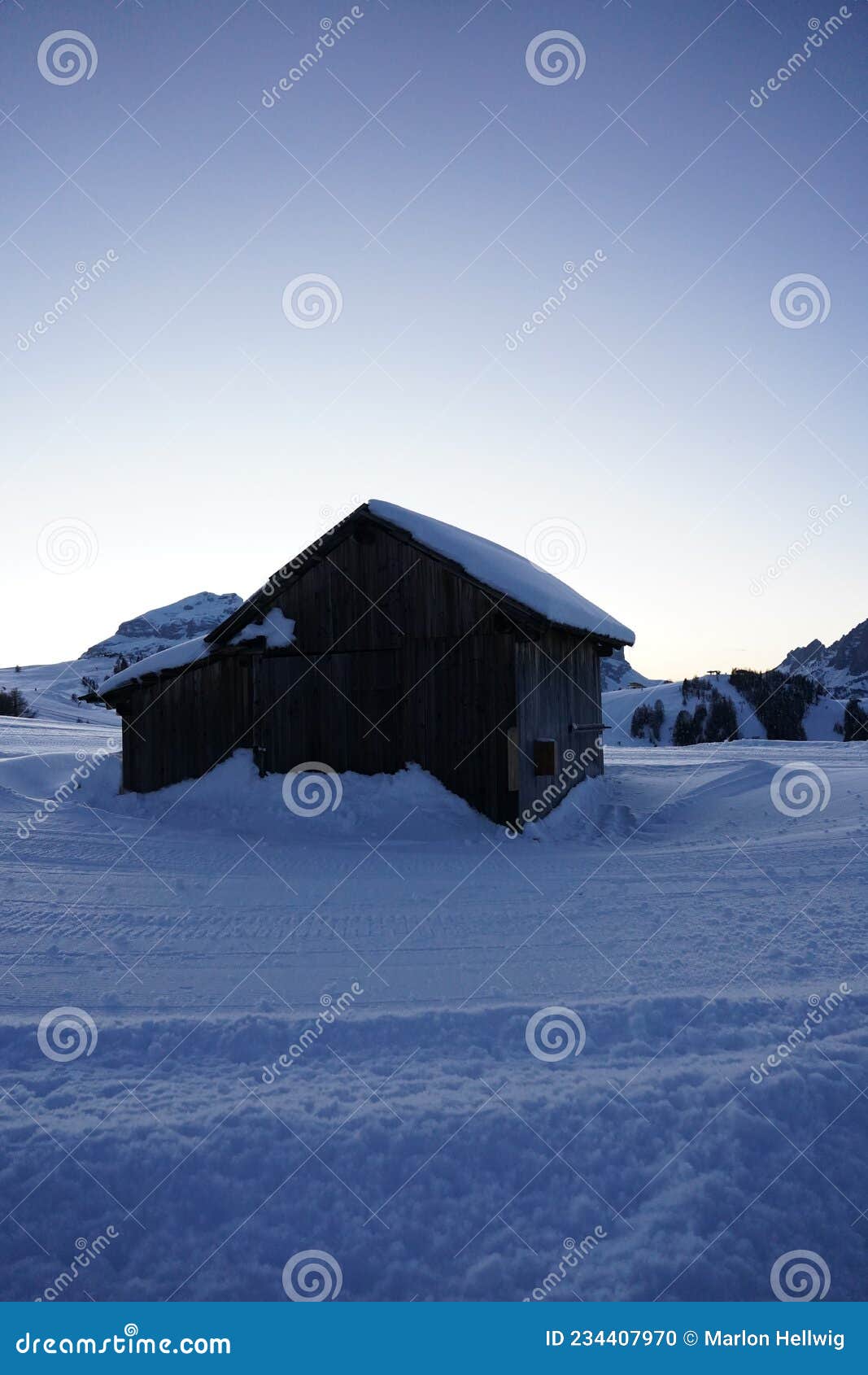 Small Hut in the Mountains in the Winter Time Stock Photo - Image of ...