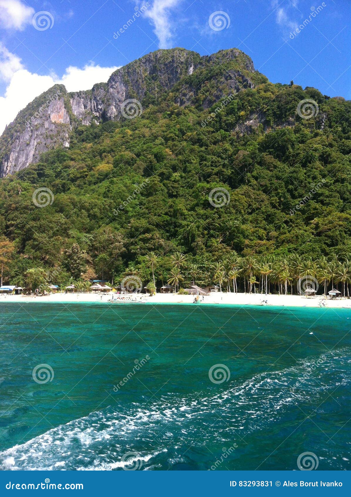 Small Hut Resort on Remote Island Stock Image - Image of resort, boat ...