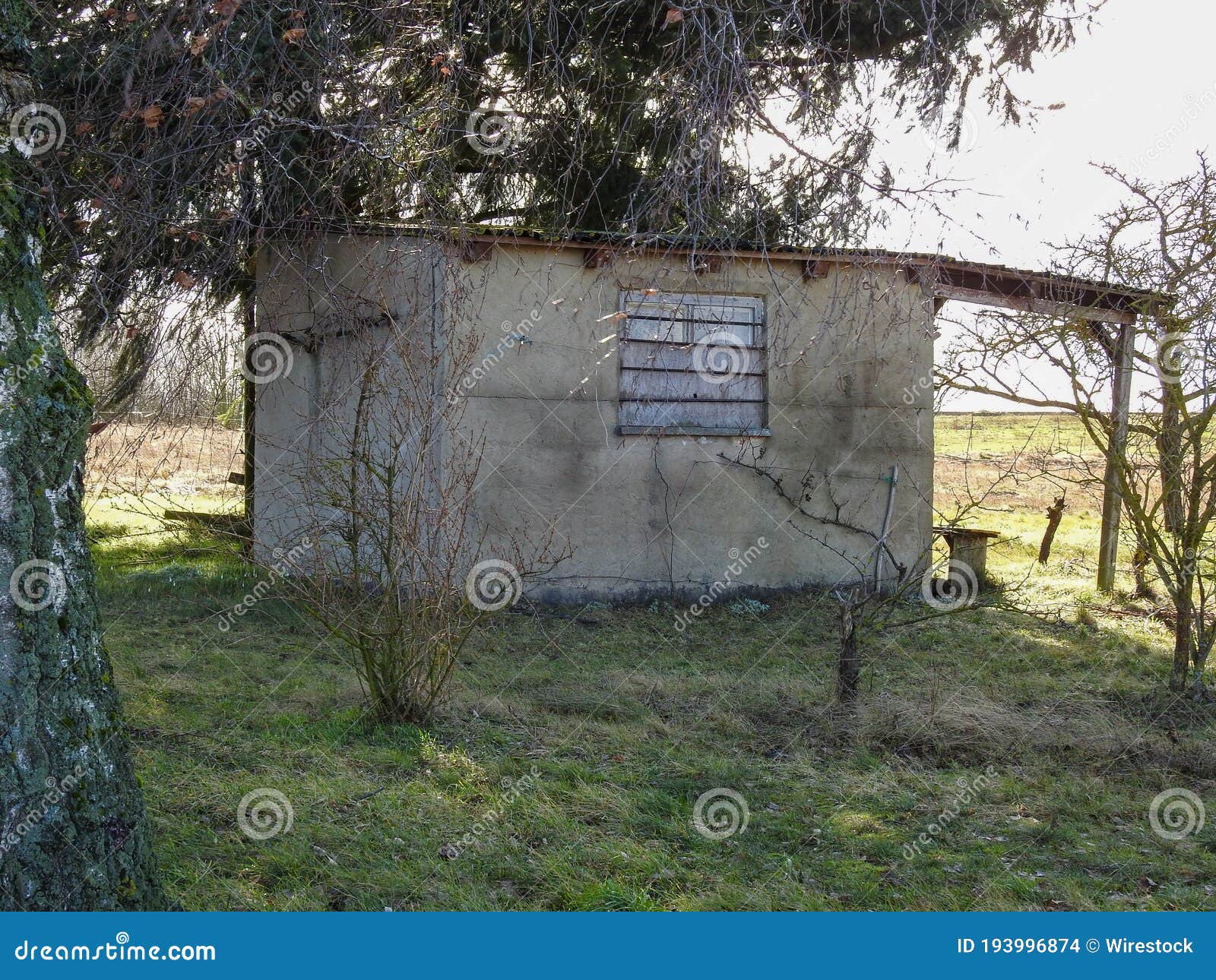Small Hut in a Valley in the Countryside Stock Photo - Image of rural ...