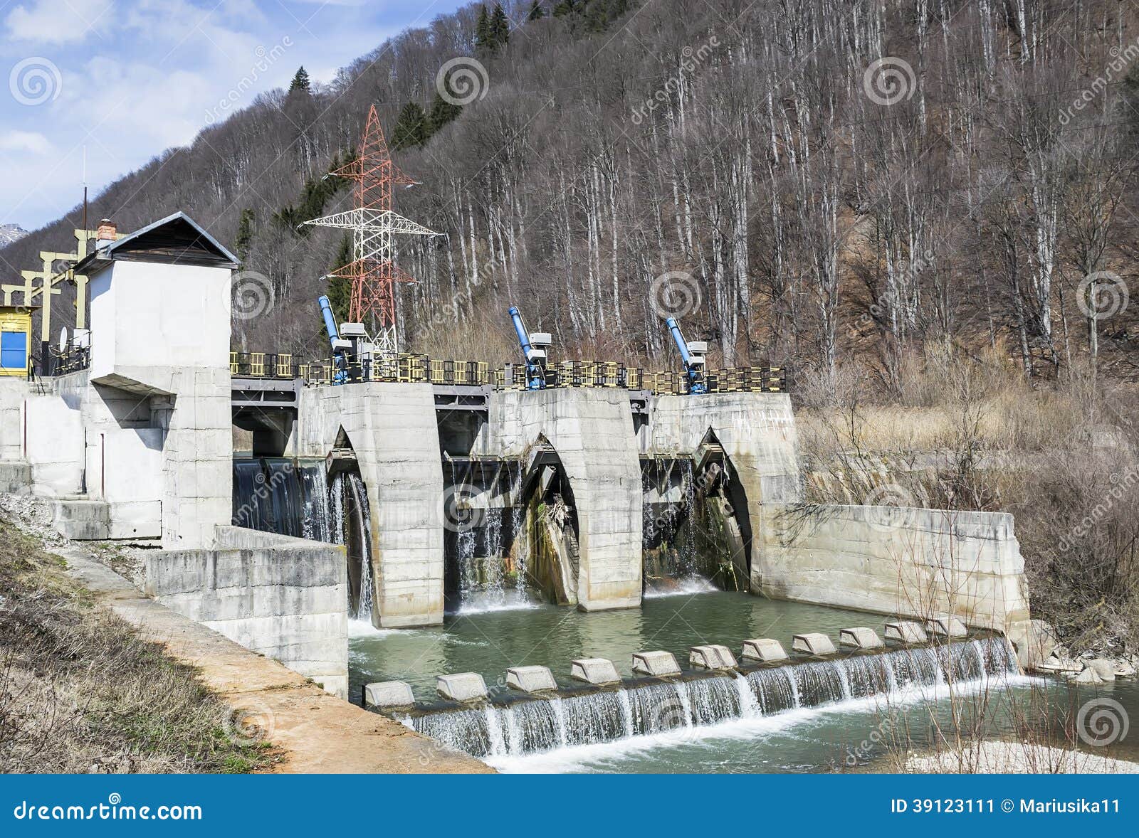 Hydro electric dam stock image. Image of drop, volume - 39123111