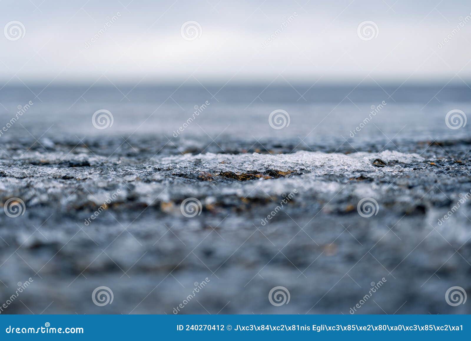 Small Ice Particles on the Side of a Pier Stock Photo - Image of pier ...