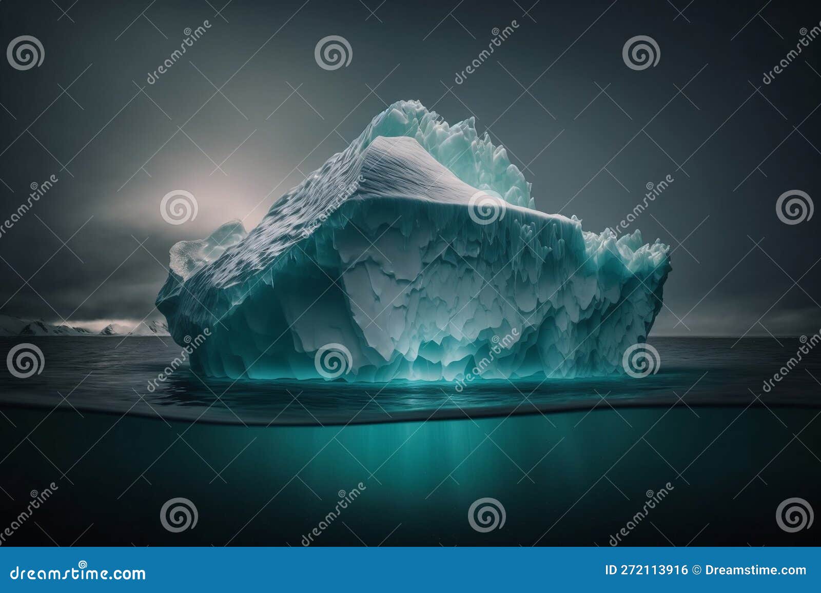Small Iceberg in the ocean stock illustration. Illustration of green ...