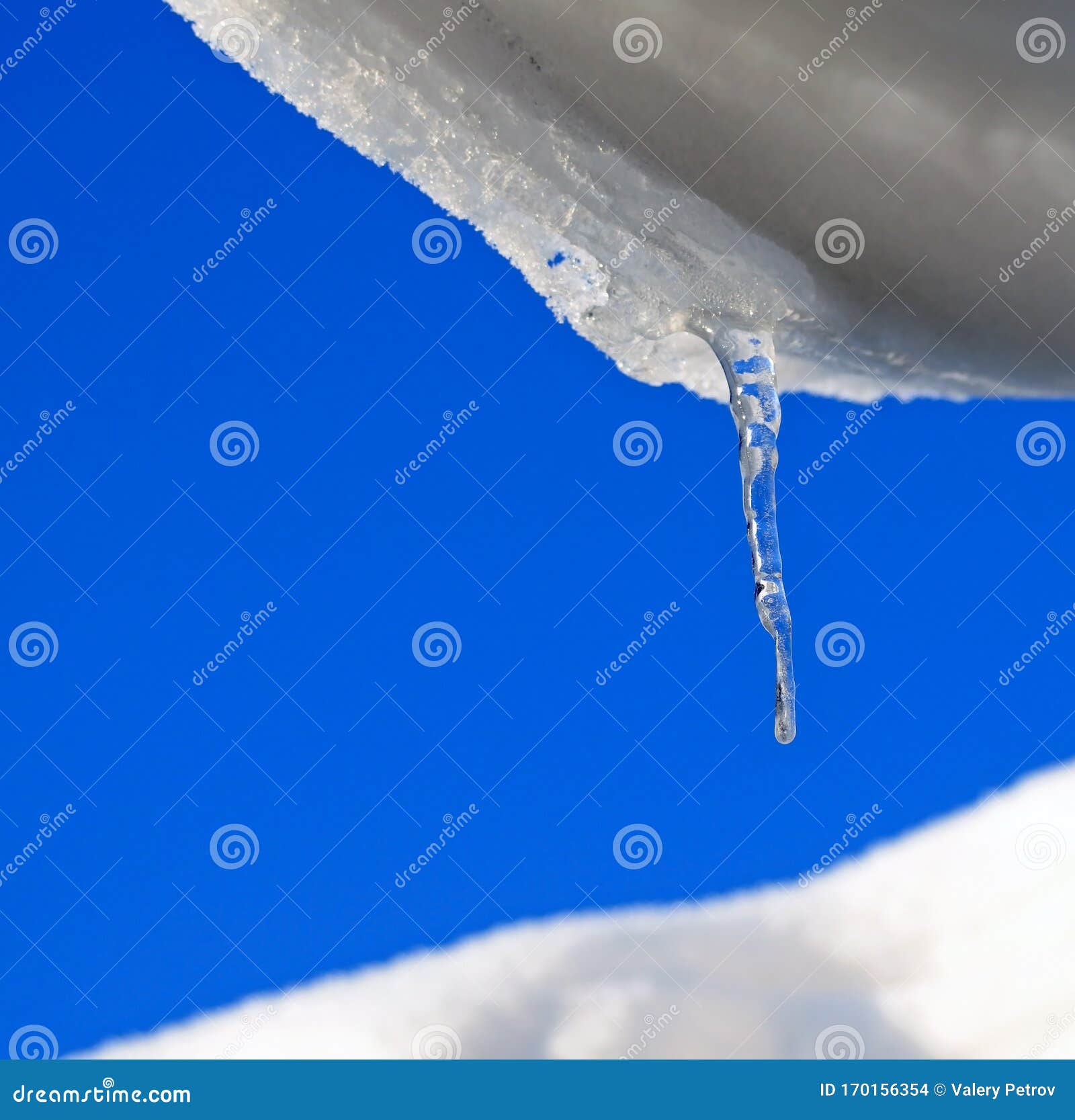 Small Icicle Against the Blue Sky Stock Photo - Image of landscape ...