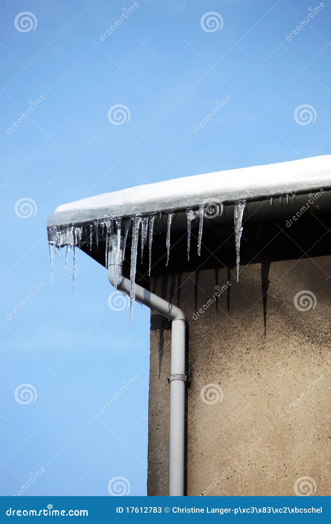Small Icicles Hanging from the Eaves of a House Stock Image - Image of ...