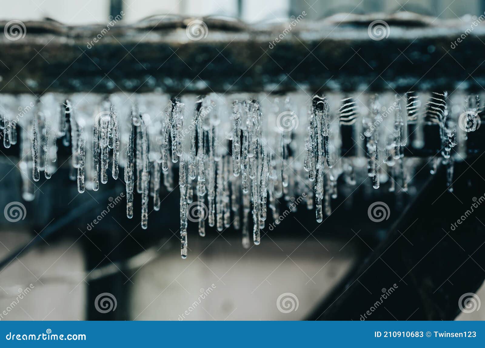 Small Icicles Under the Metal Stairs Stock Image - Image of corn, edge ...