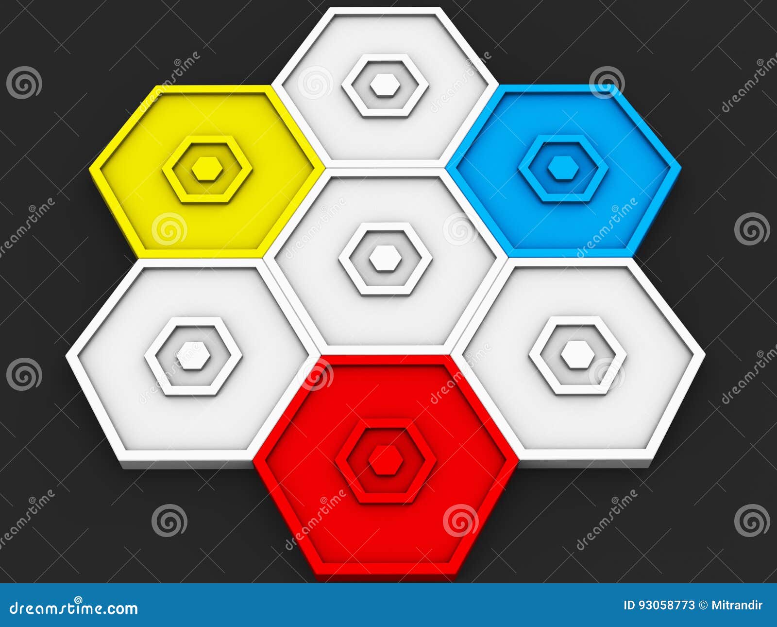 Small Icon Shape - Red, Blue, Yellow and White Stock Illustration ...