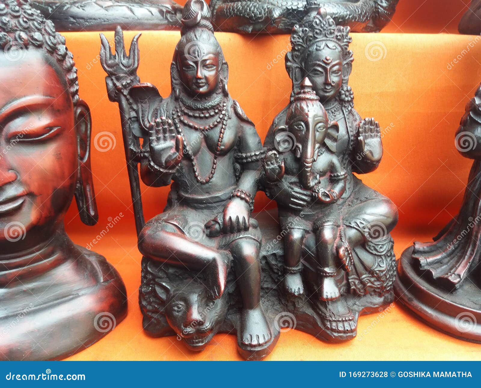 Small Idols of Indian Gods Shiva and Parvathi Stock Photo - Image of ...