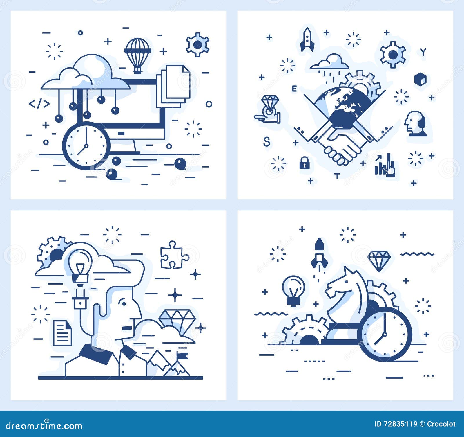 Small Illustration of a Modern Linear Style Stock Vector - Illustration ...