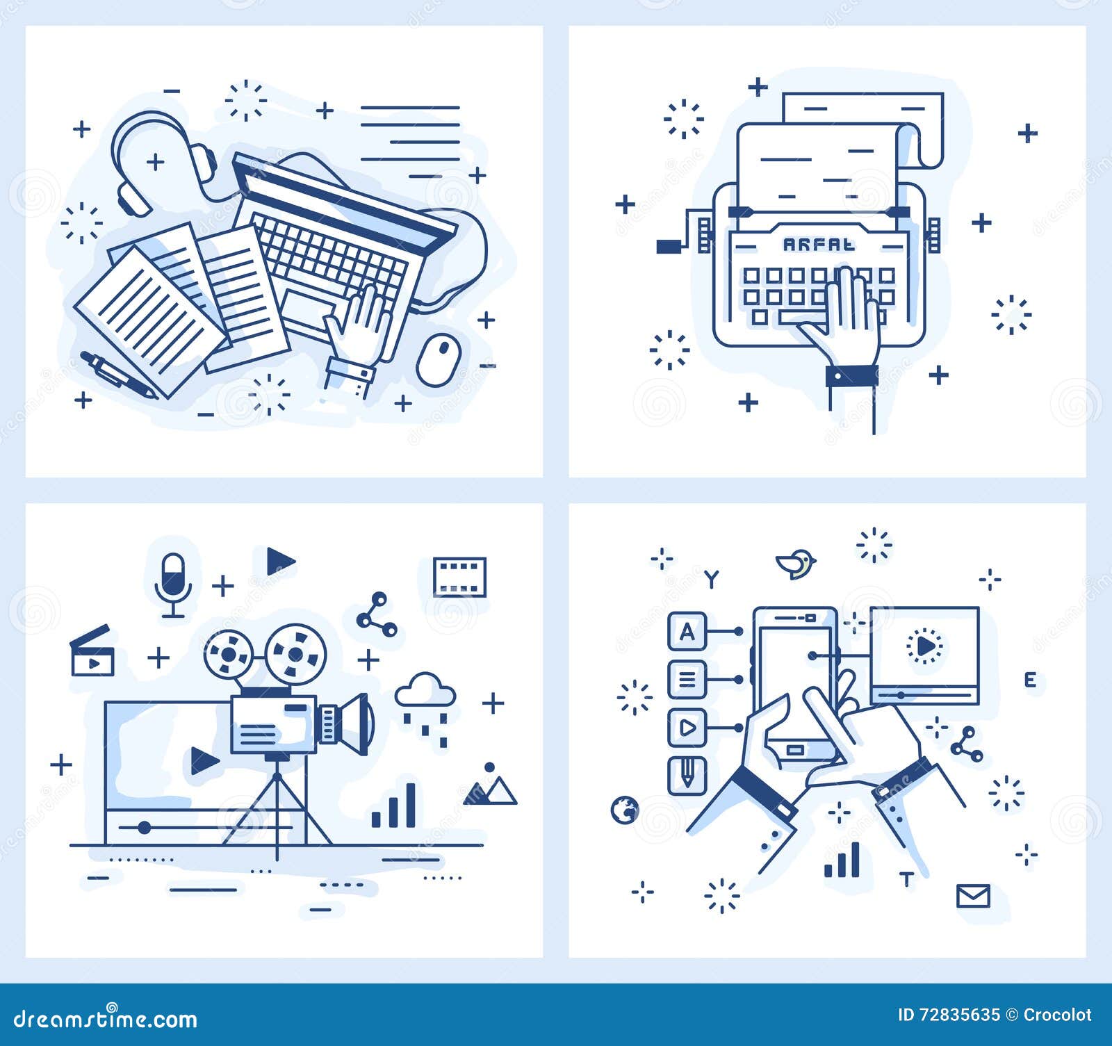 Small Illustration of a Modern Linear Style Stock Vector - Illustration ...