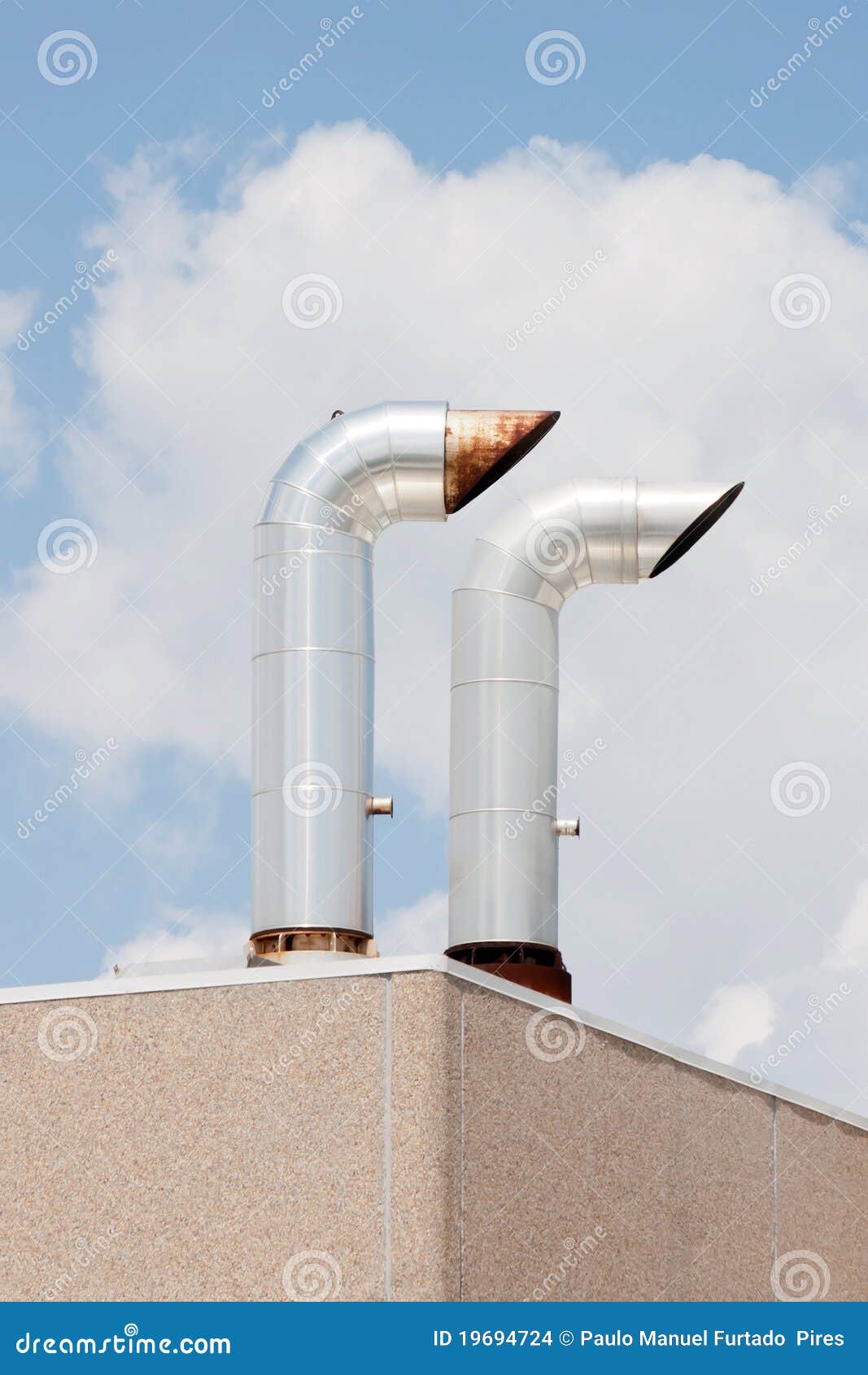 Small Industrial Chimneys stock photo. Image of heavy - 19694724