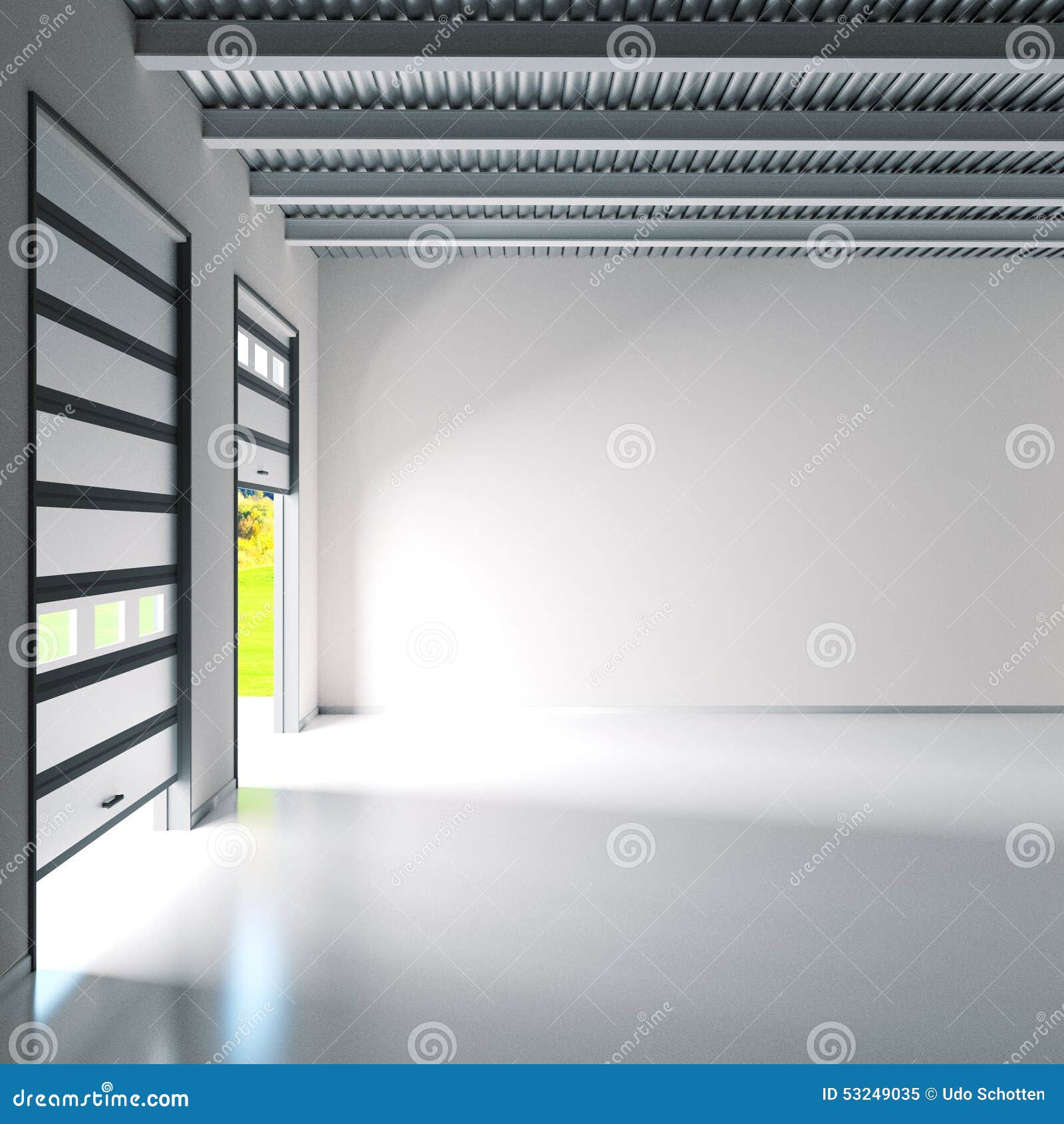 Small Industry Hall with Roller Doors Stock Image - Image of facilities ...