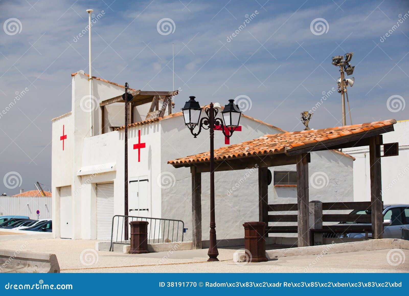 Small Infirmary Building on the Beach Editorial Image - Image of lamp ...