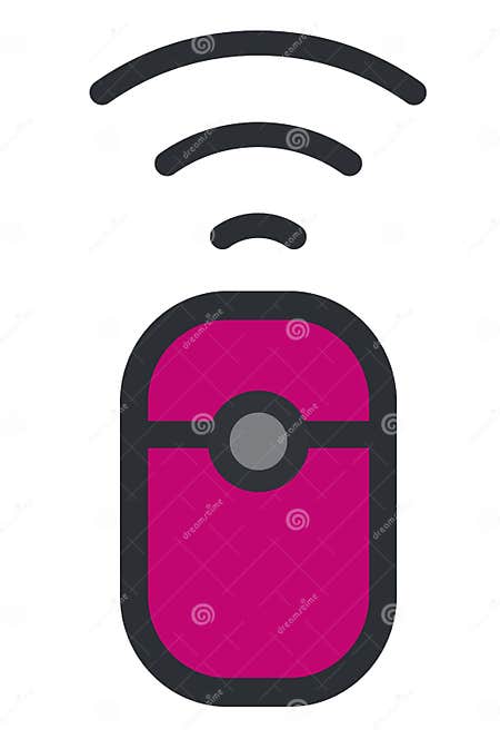 The Drawing of a Pink Computer Mouse, an Input Device that is Used with ...