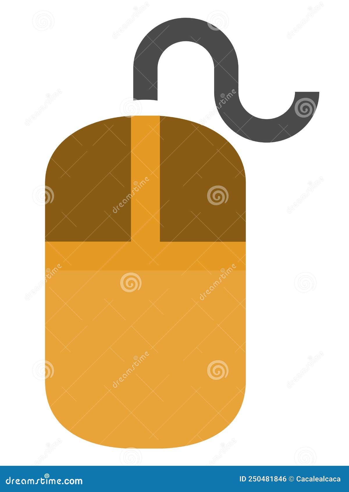 The Drawing of a Clicked Yellow Computer Mouse, a Small Hardware Input ...