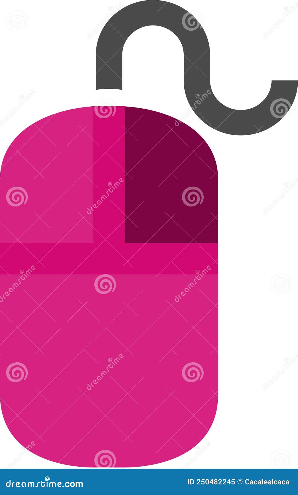 The Drawing of a Right-clicked Pink Computer Mouse, a Small Hardware ...