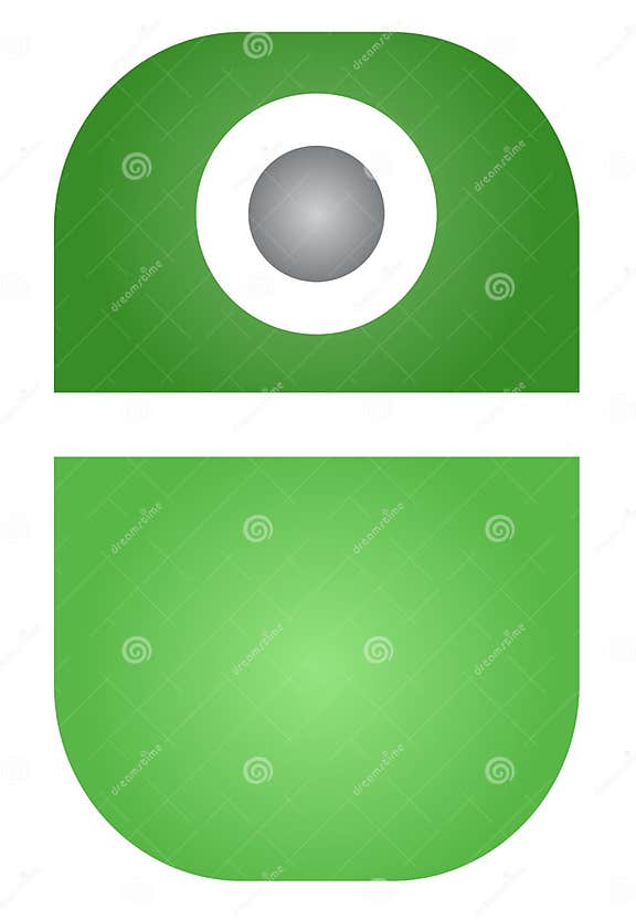 The Drawing of a Green Computer Mouse, a Small Hardware Input Device ...